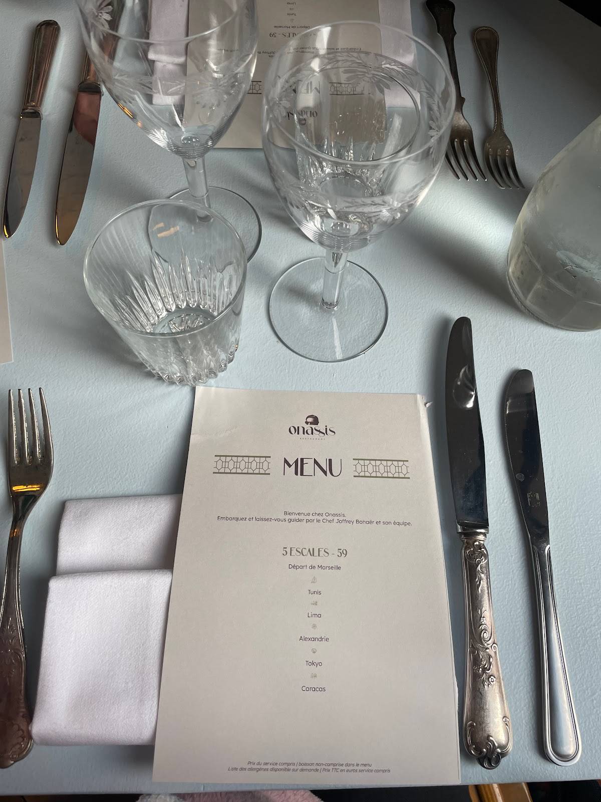 Menu au Restaurant Onassis Marseille, Marseille