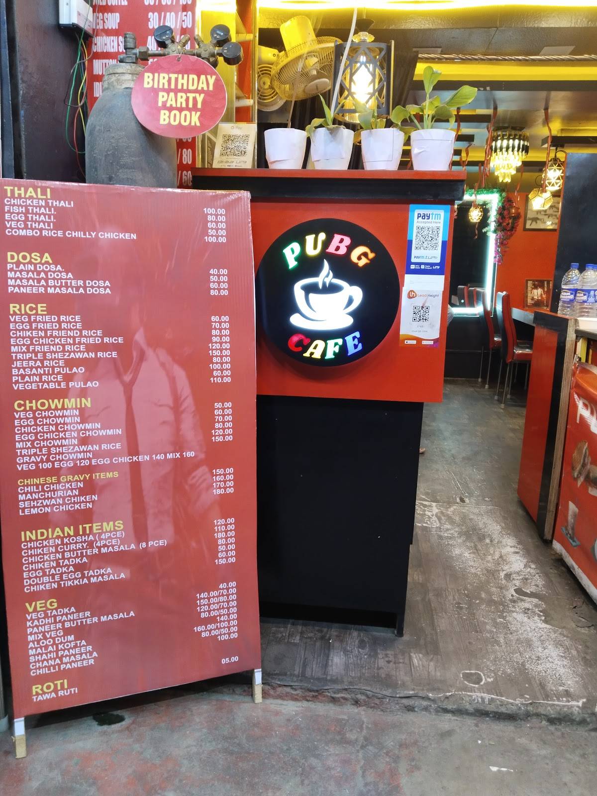 Menu at PUBG CAFE, Kolkata