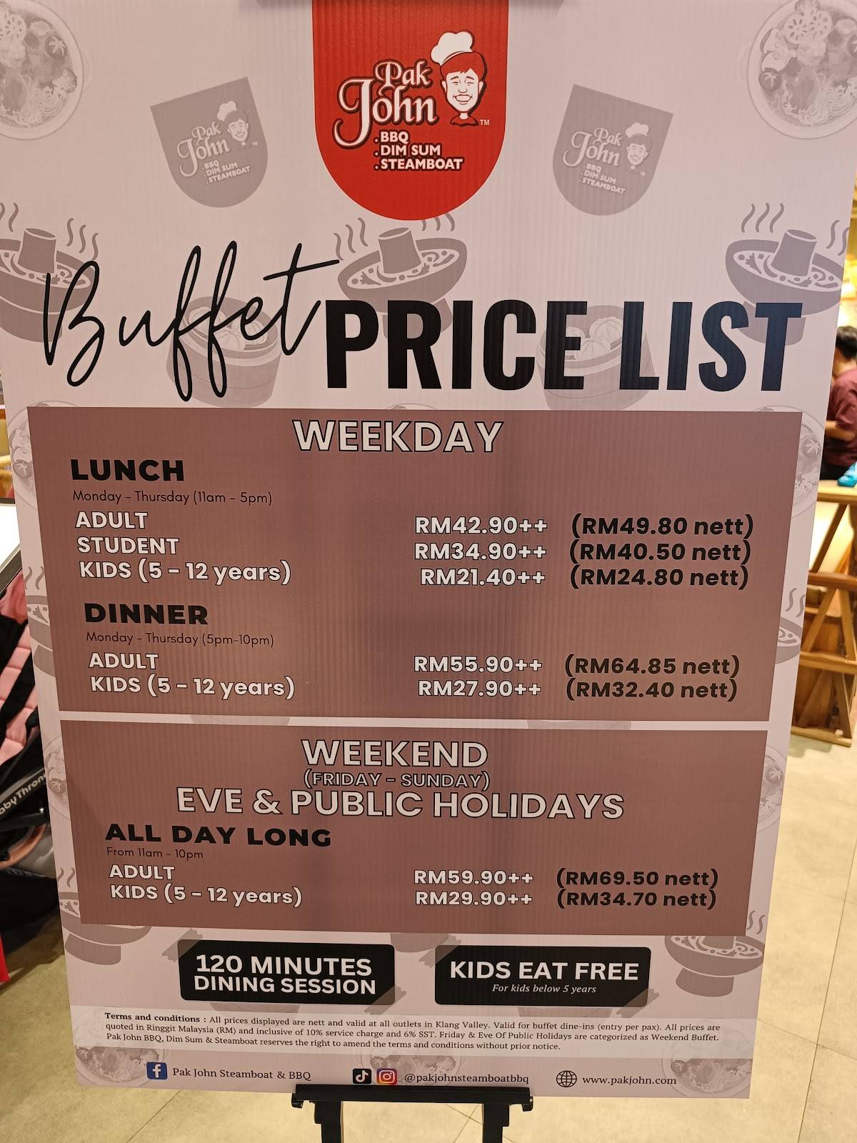 Menu at Pak John BBQ, Dim Sum & Steamboat IOI Mall Damansara, Petaling Jaya