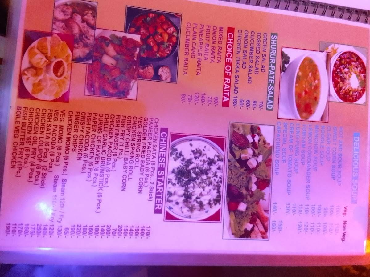 Menu at Peace Plaza, Amodghata