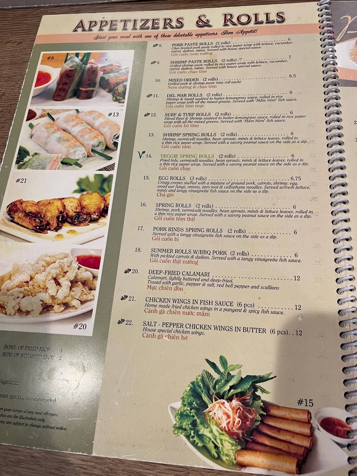 Menu at Phở Duyên Mai restaurant, San Diego, Kearny Villa Rd #111