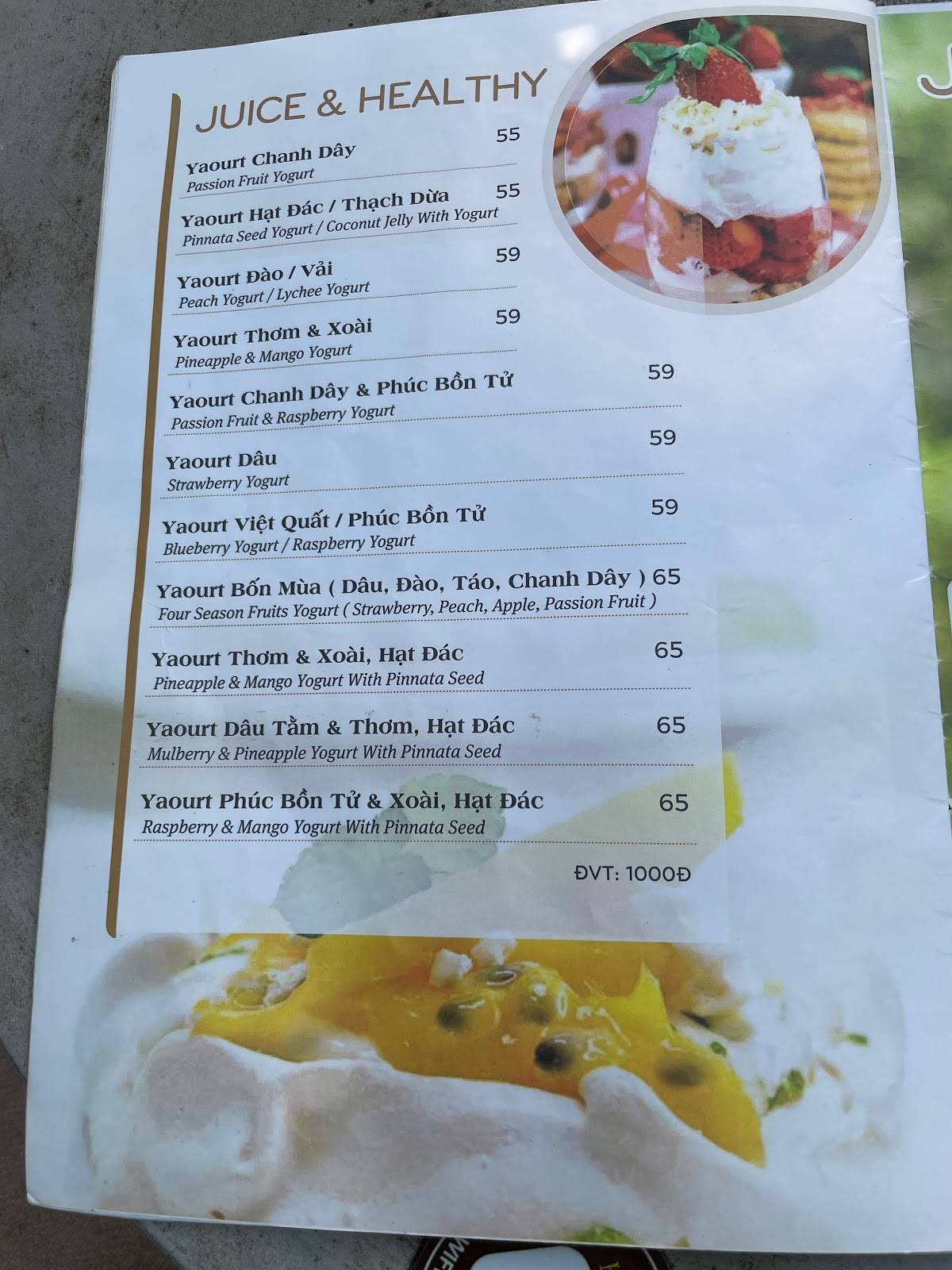 Menu at Phòng trà nha trang - Cafe Hòn Kiến Nha Trang, Ninh Hòa