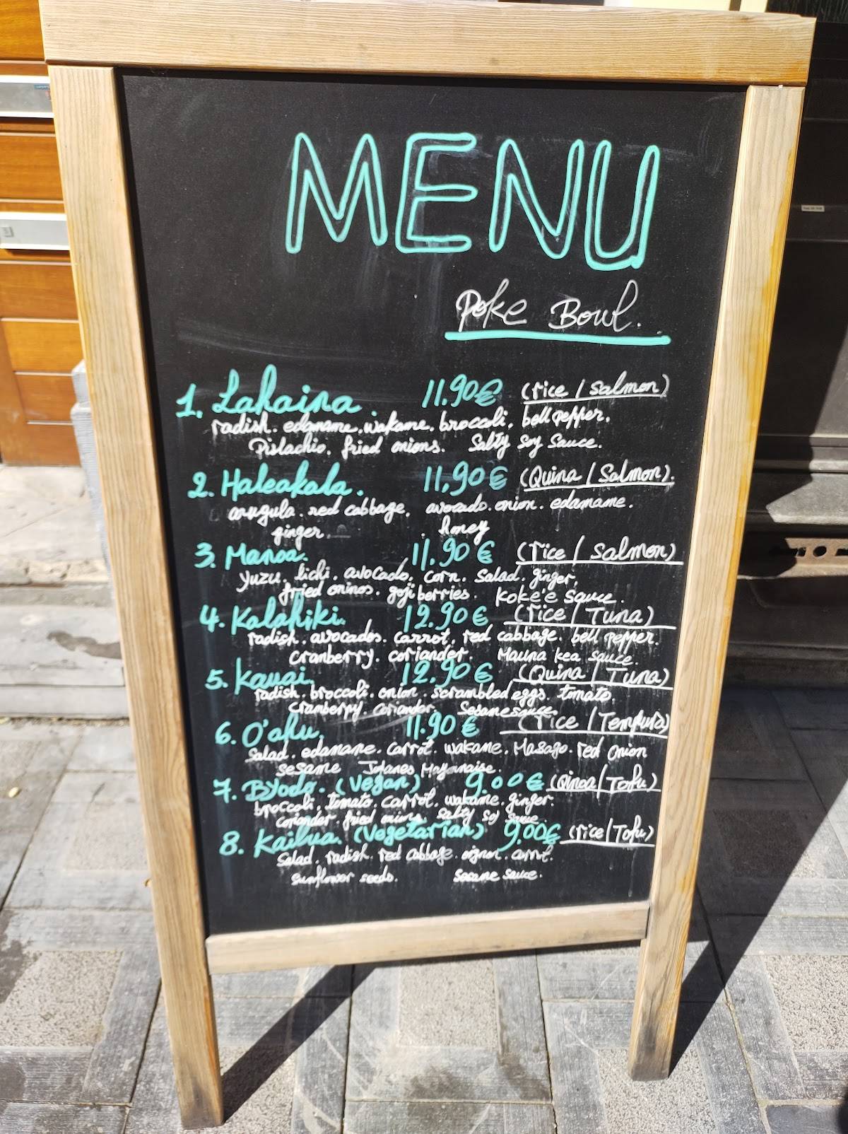 Menu at Restaurant Poké GO, Brussels, Rue de l'Enseignement 66