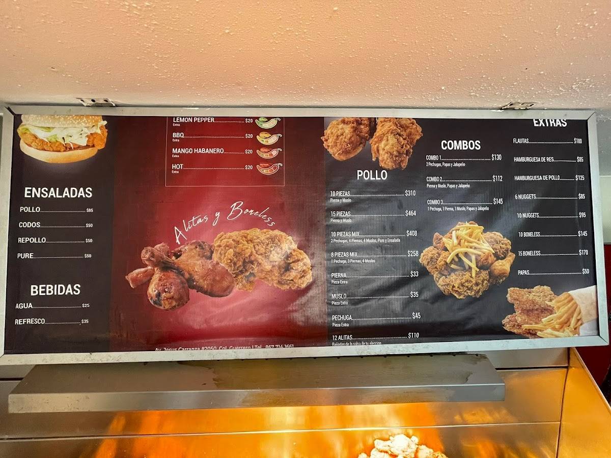 Carta del restaurante Pollo Frito Fiesta, Nuevo Laredo