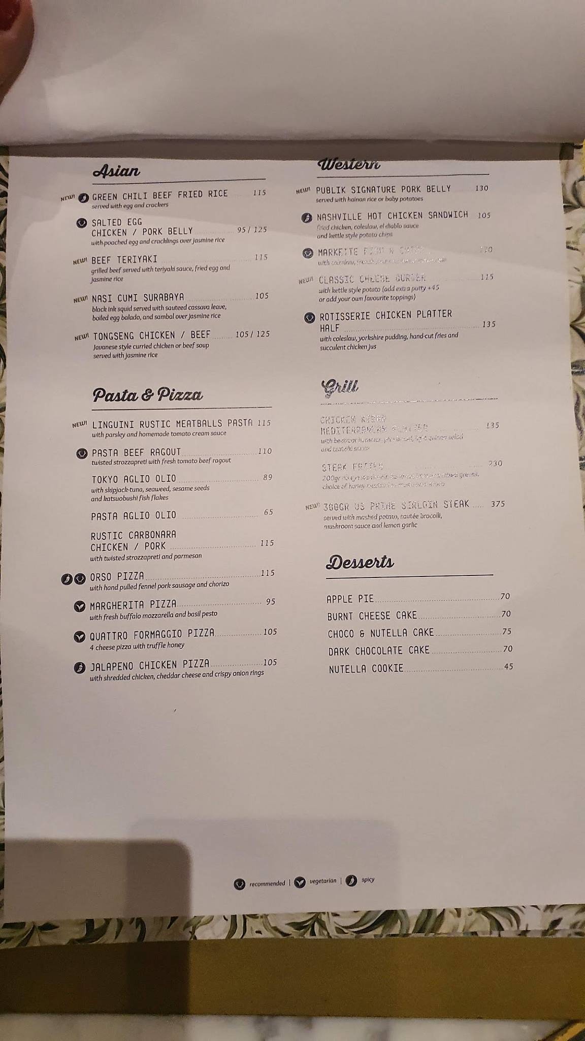 Menu at Publik Markette, Jakarta, Grand Indonesia Mall East Mall