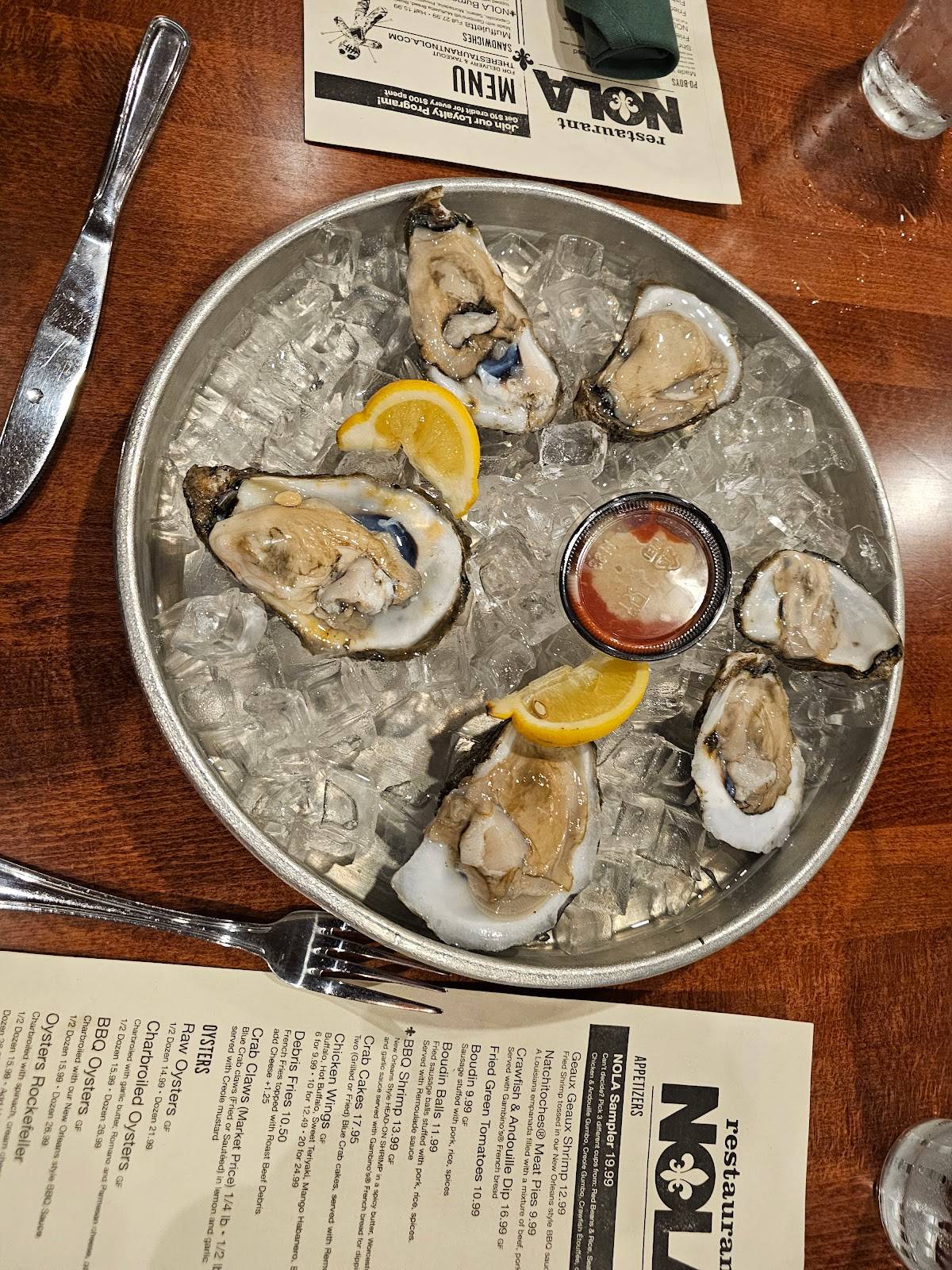 Menu at Restaurant NOLA, Pensacola