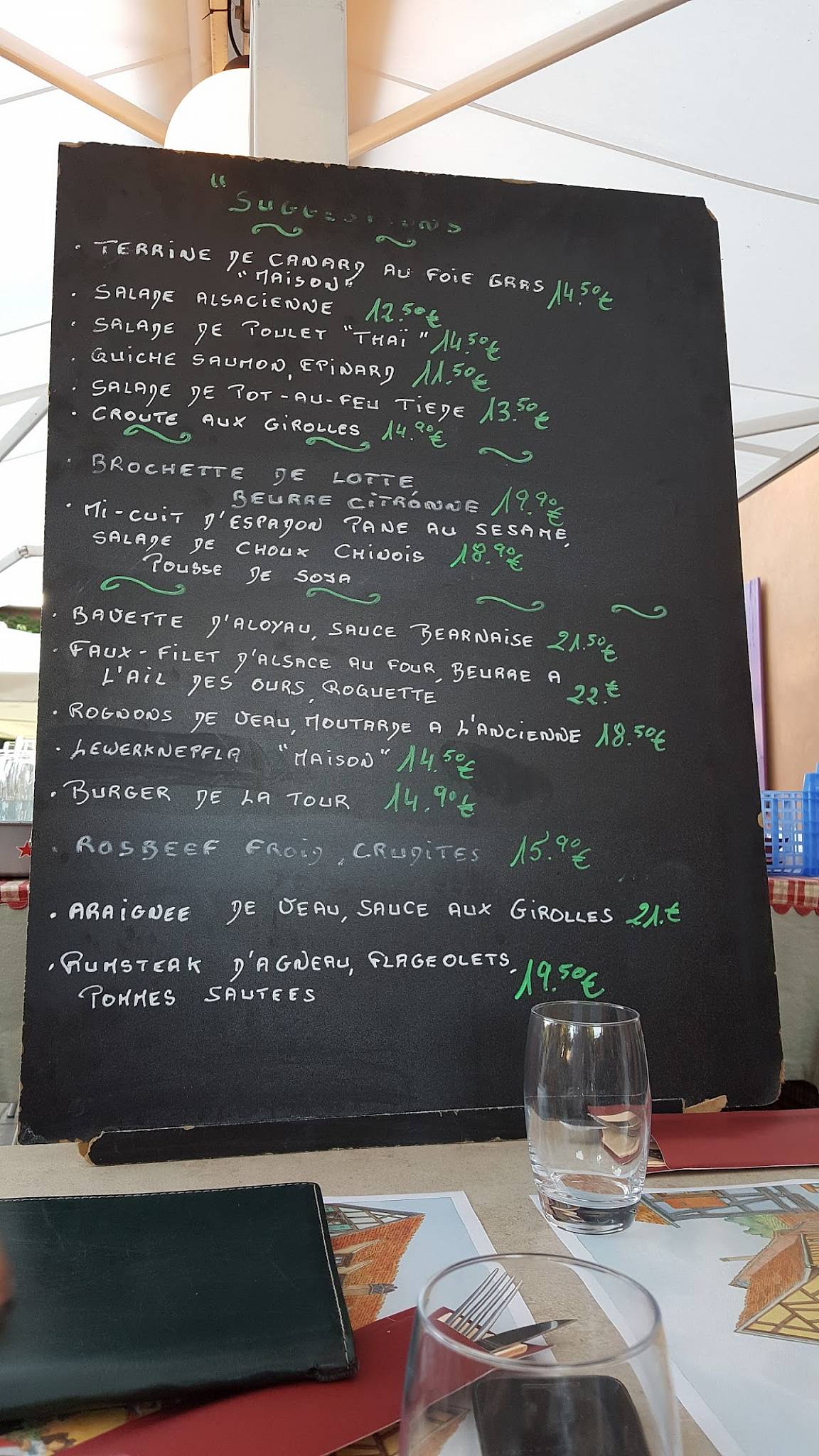 Menu au Restaurant de la Tour, Turckheim