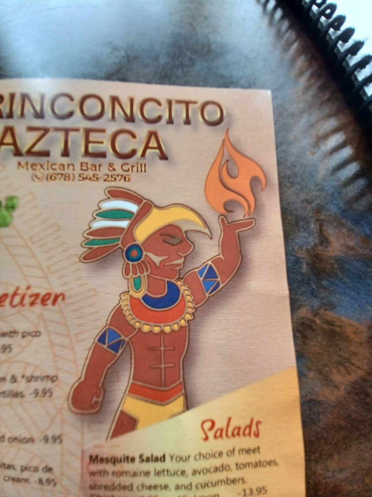 Menu at Rinconcito Azteca Bar & Grill, Fayetteville