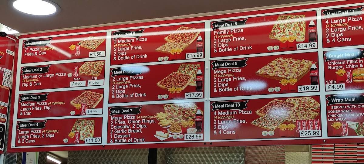Menu at Rocket Joes Pizza restaurant, Cardiff, 6 Neville St
