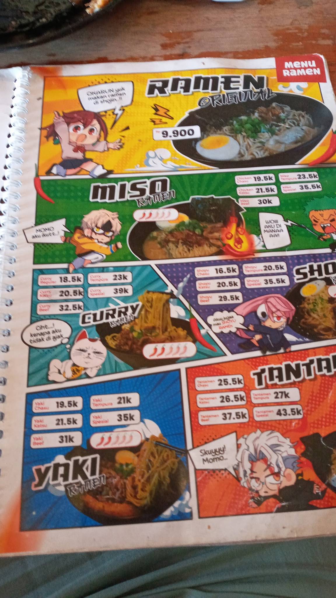 Menu at Shojin Ramen & Udon Semarang restaurant, Semarang