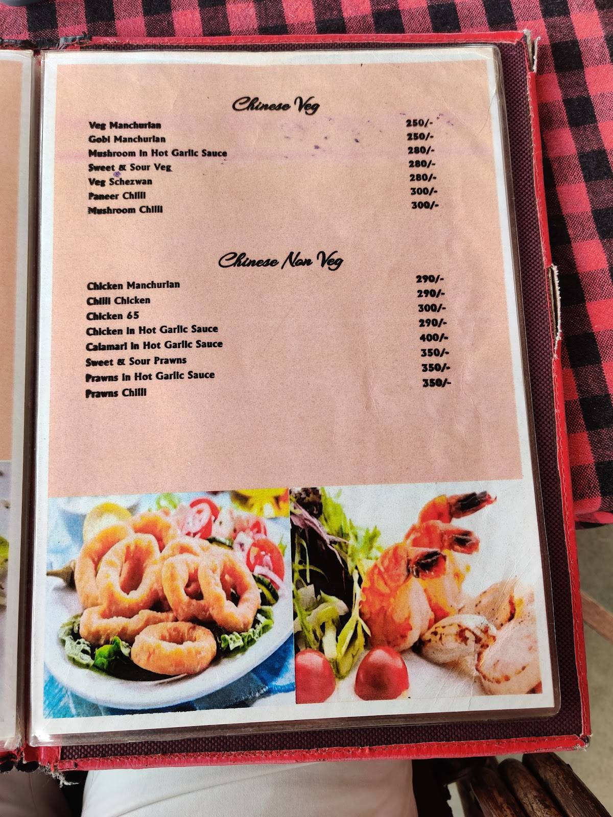 Menu at Semedo's Sea View, Canaguinim