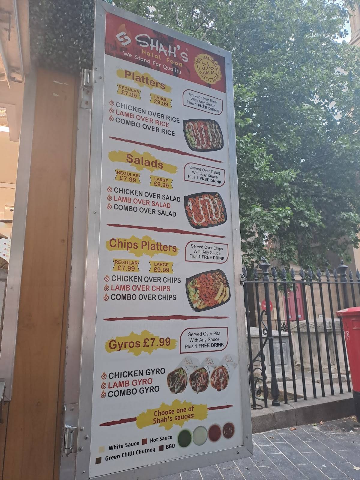 Menu at Shah's Halal Food, London, Near