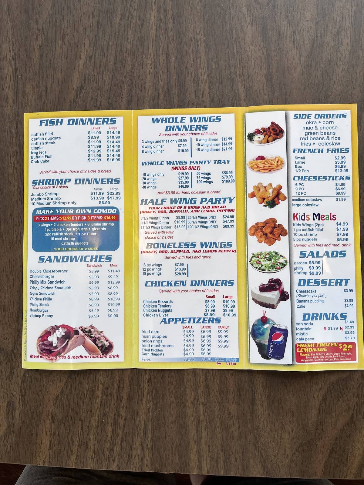 Menu at Shark's Fish & Chicken John Barrow & markham, Little Rock