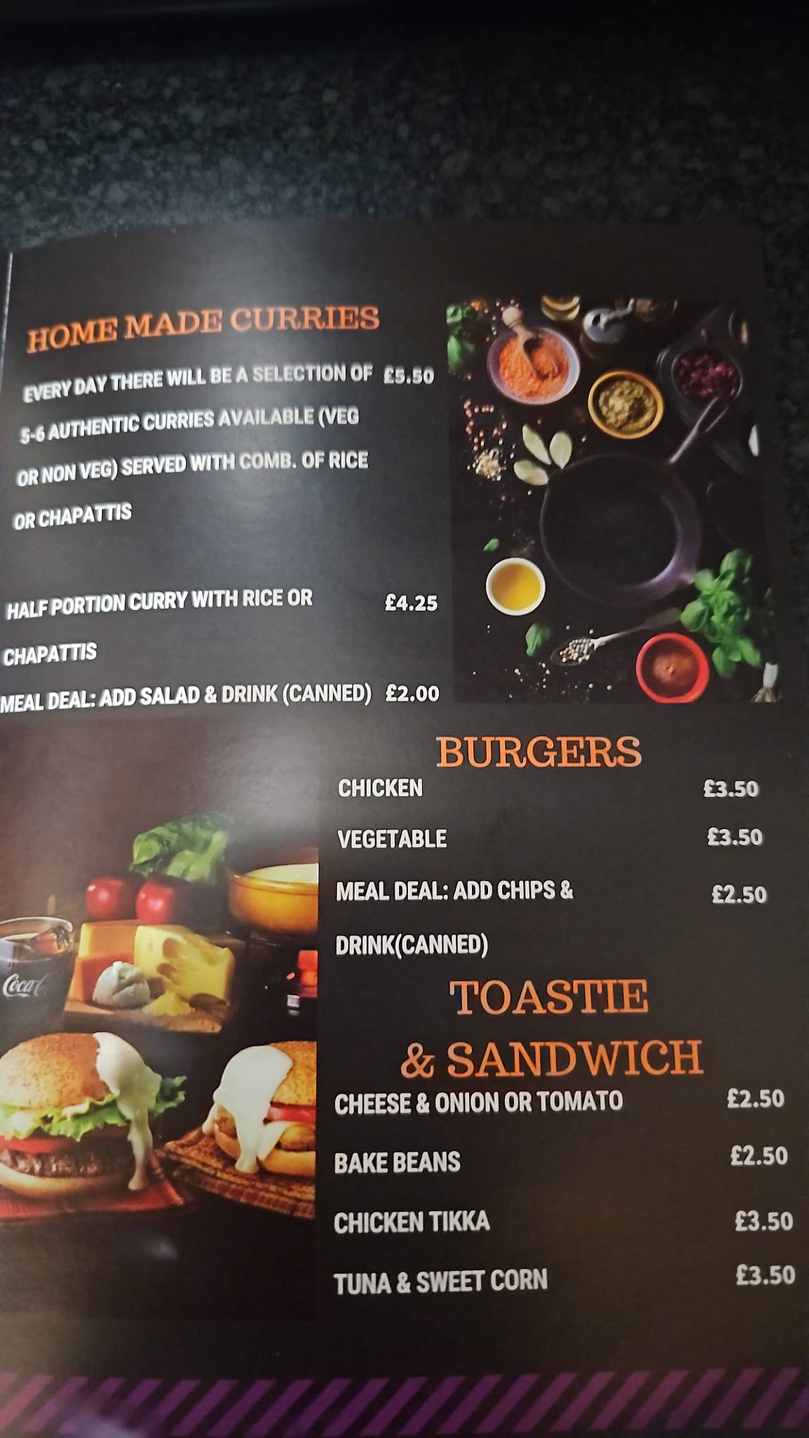Menu at Silver Spice restaurant, Wakefield