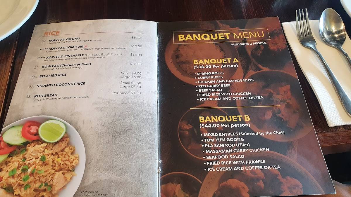 Menu at Somerville Thai restaurant, Somerville, 8/49 Eramosa Rd W