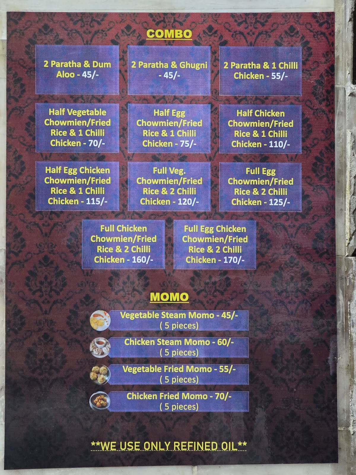 Menu at Sona Maam Snacks, Kolkata
