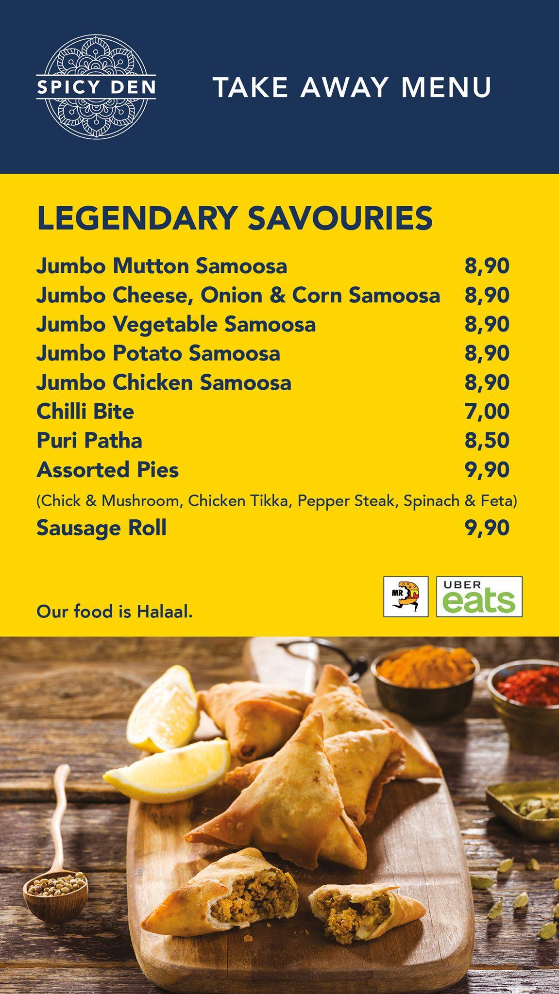 Speisekarte von Spicy Den Cradlestone Mall restaurant, Krugersdorp ...