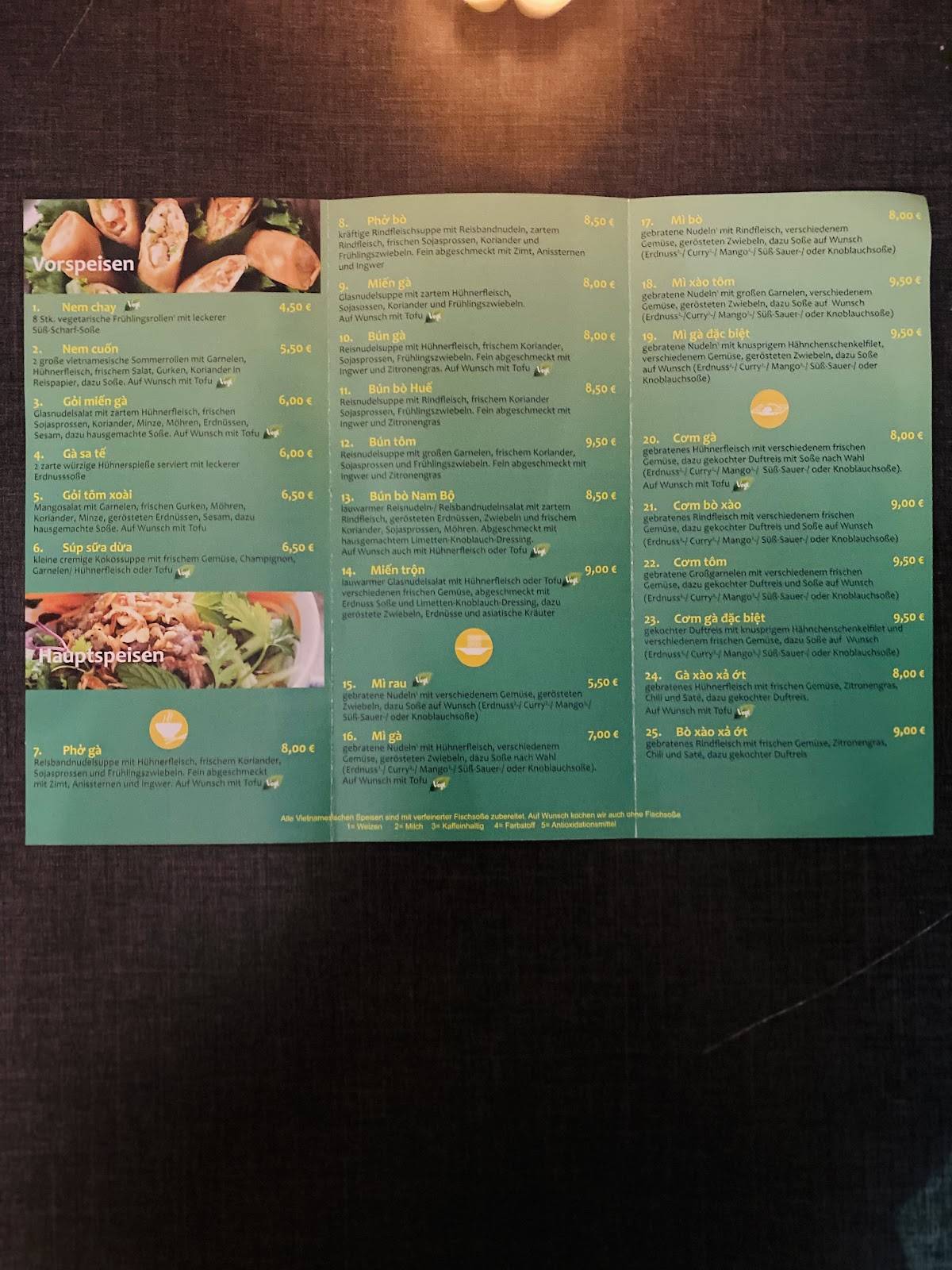 Speisekarte von Subba restaurant, Potsdam