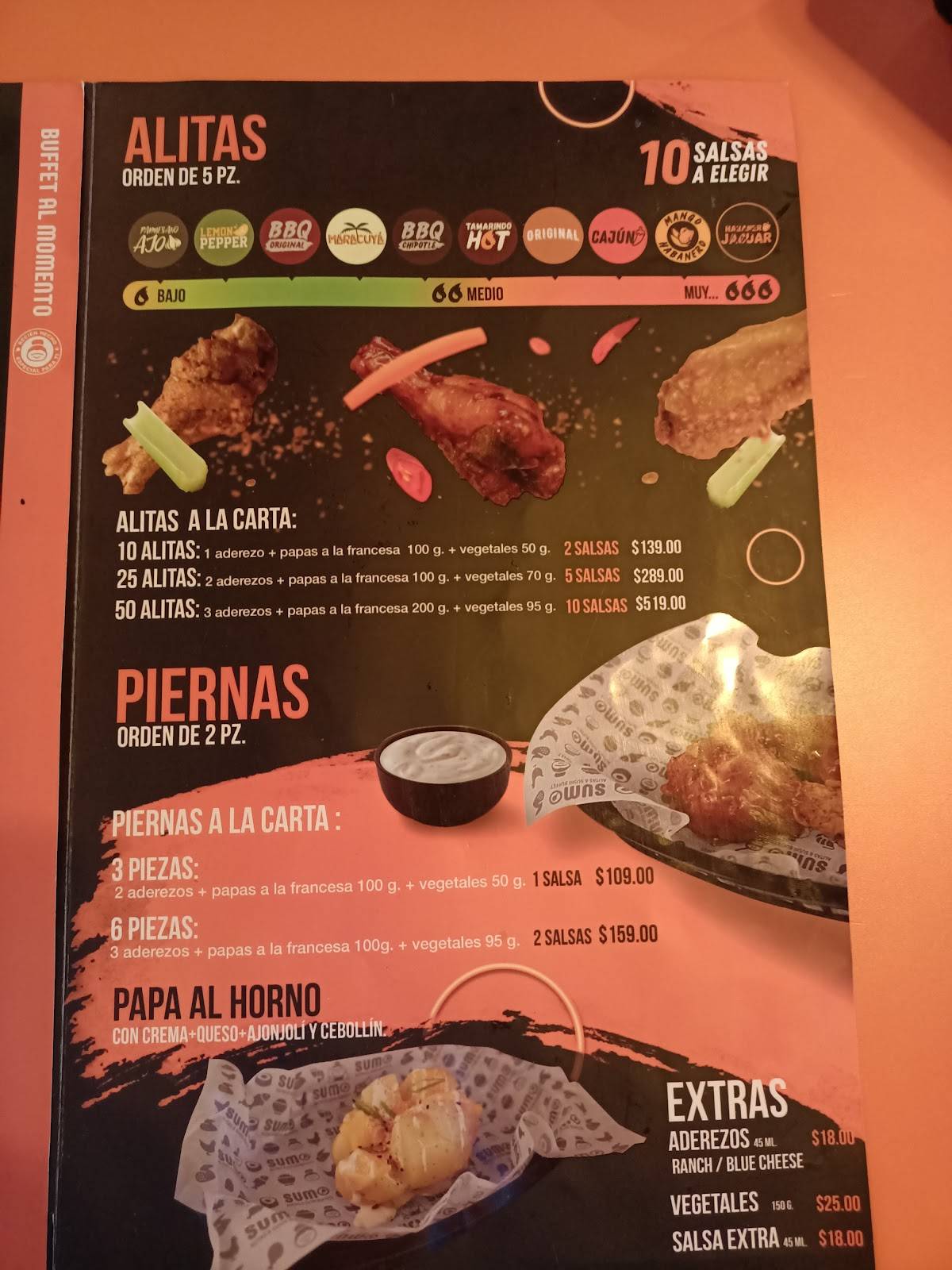 Carta del restaurante Sumo Buffet Condesa, Ciudad del México