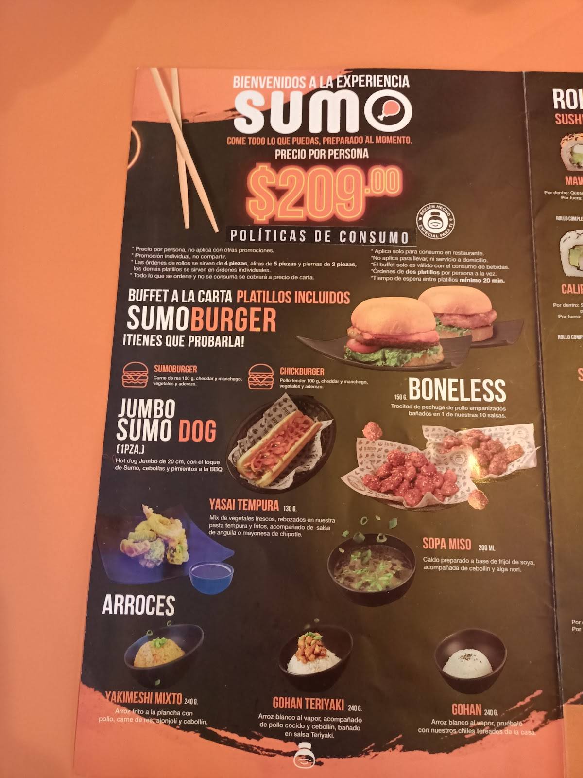 Carta del restaurante Sumo Buffet Condesa, Ciudad del México