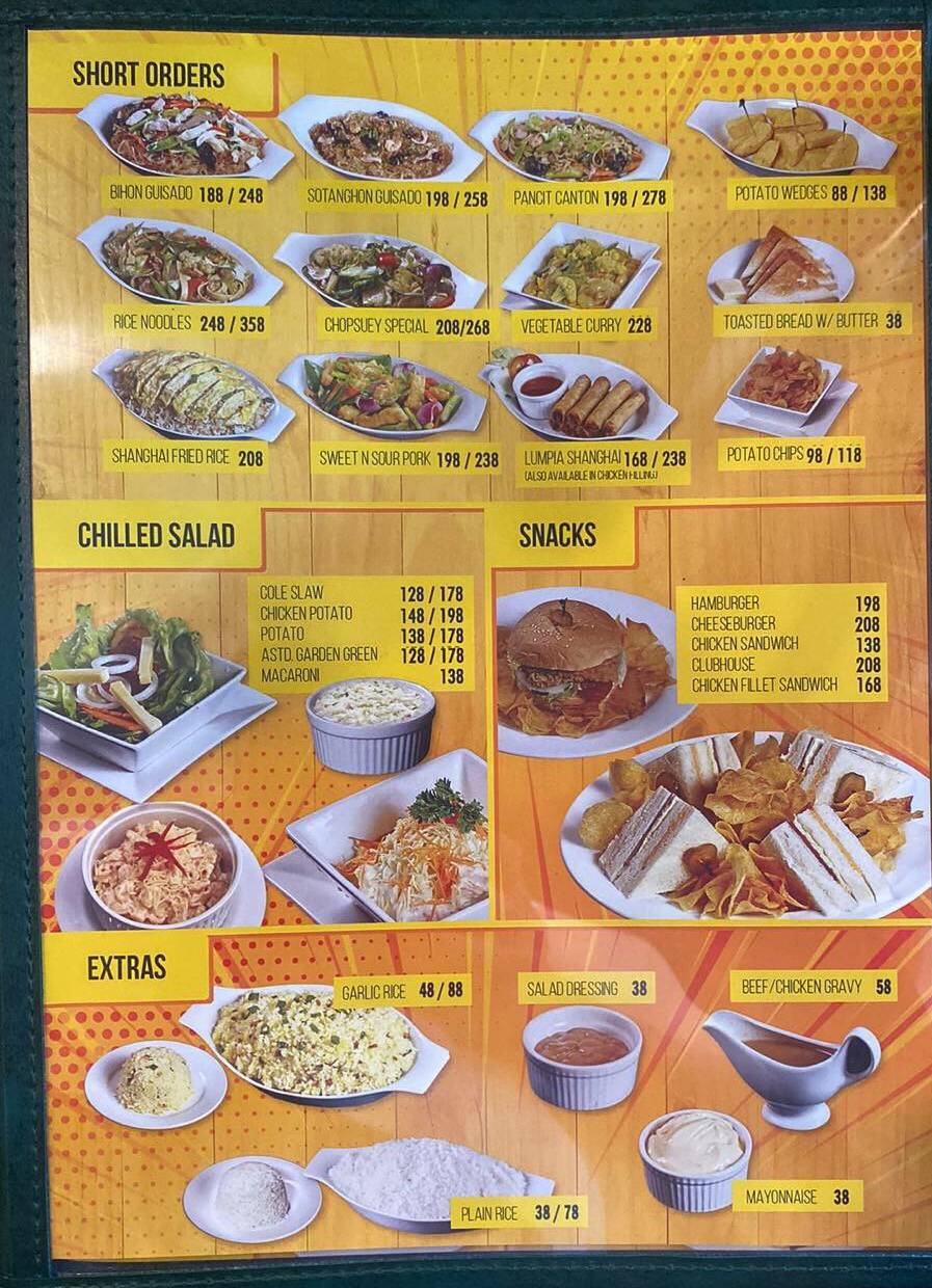 Menu at Sunburst Fried Chicken Base Line Center restaurant, Cebu City
