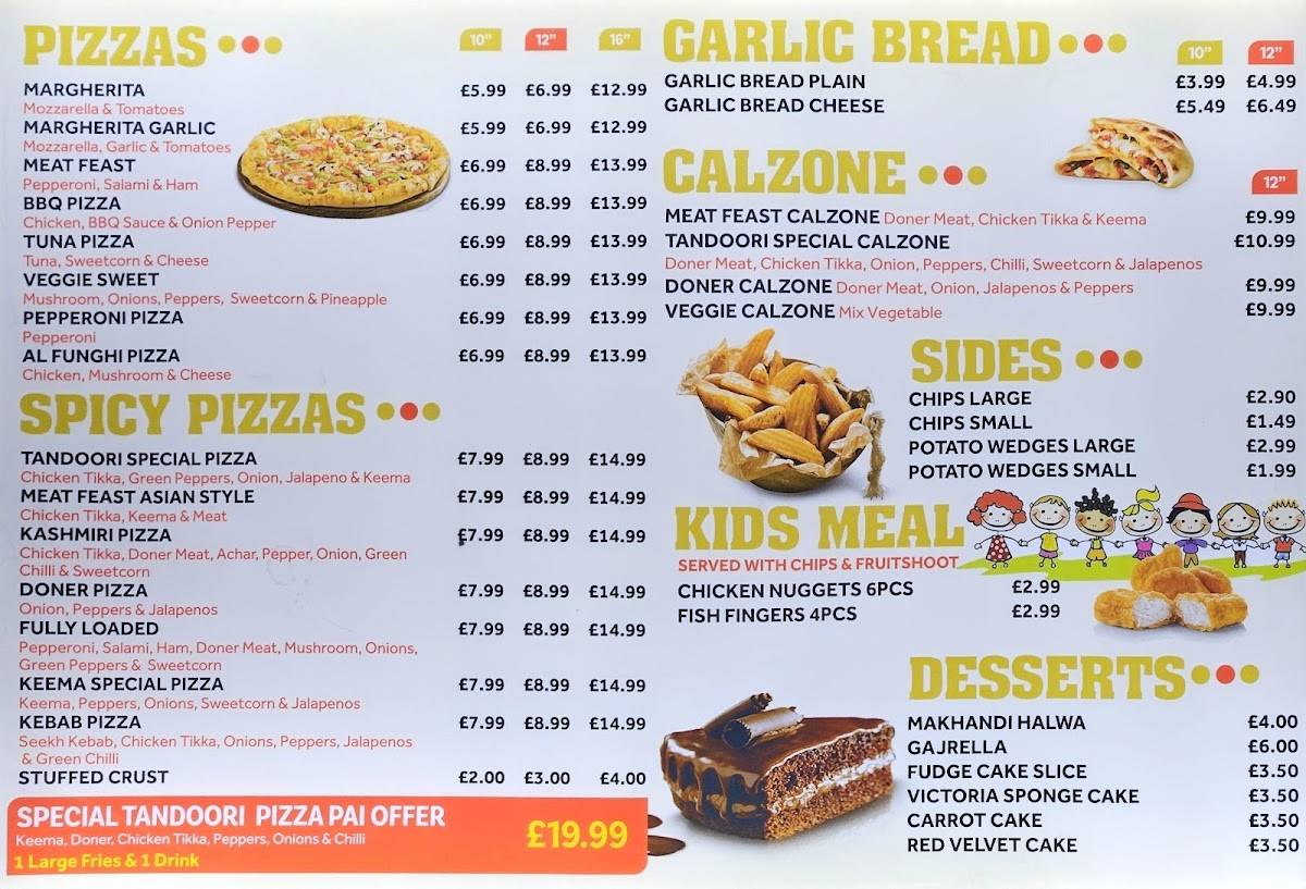 Menu at Tandoori Roti Junction restaurant, Sheffield