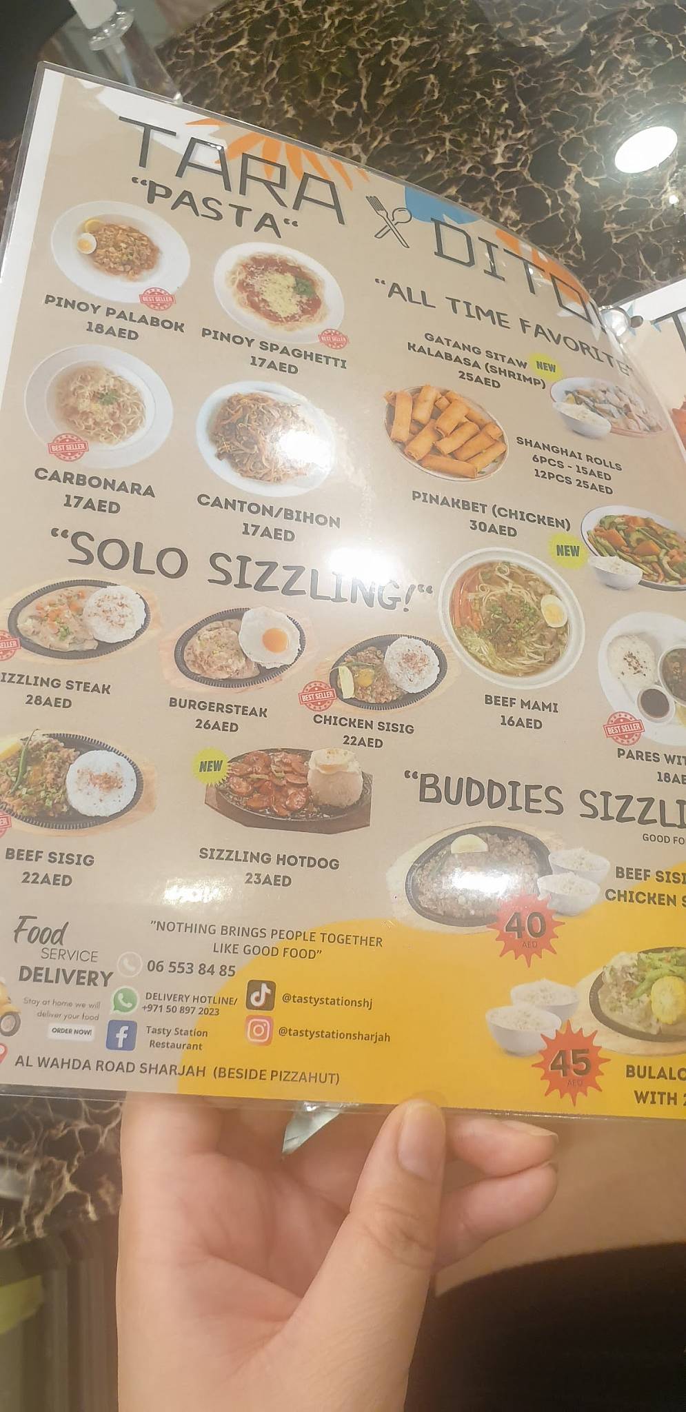 Menu at Tasty Station Restaurant Arabic Indian Filipino Chinese ...