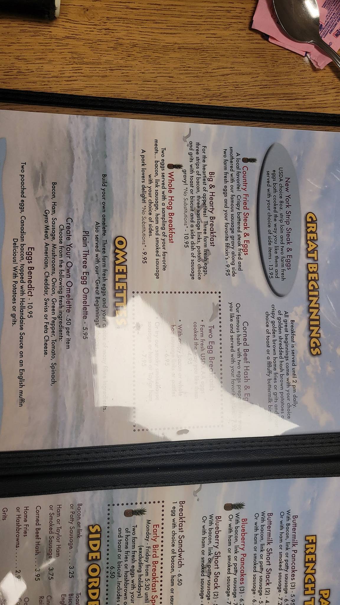 Menu at That Little Restaurant, Melbourne