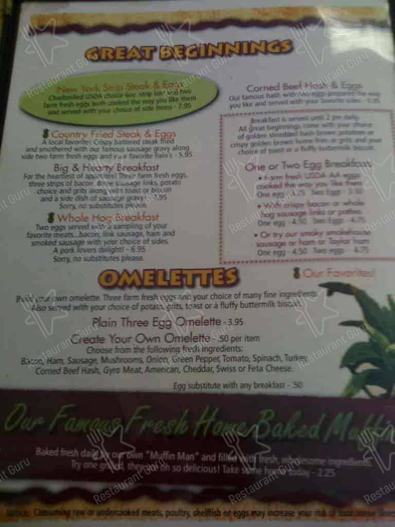 Menu at That Little Restaurant, Melbourne