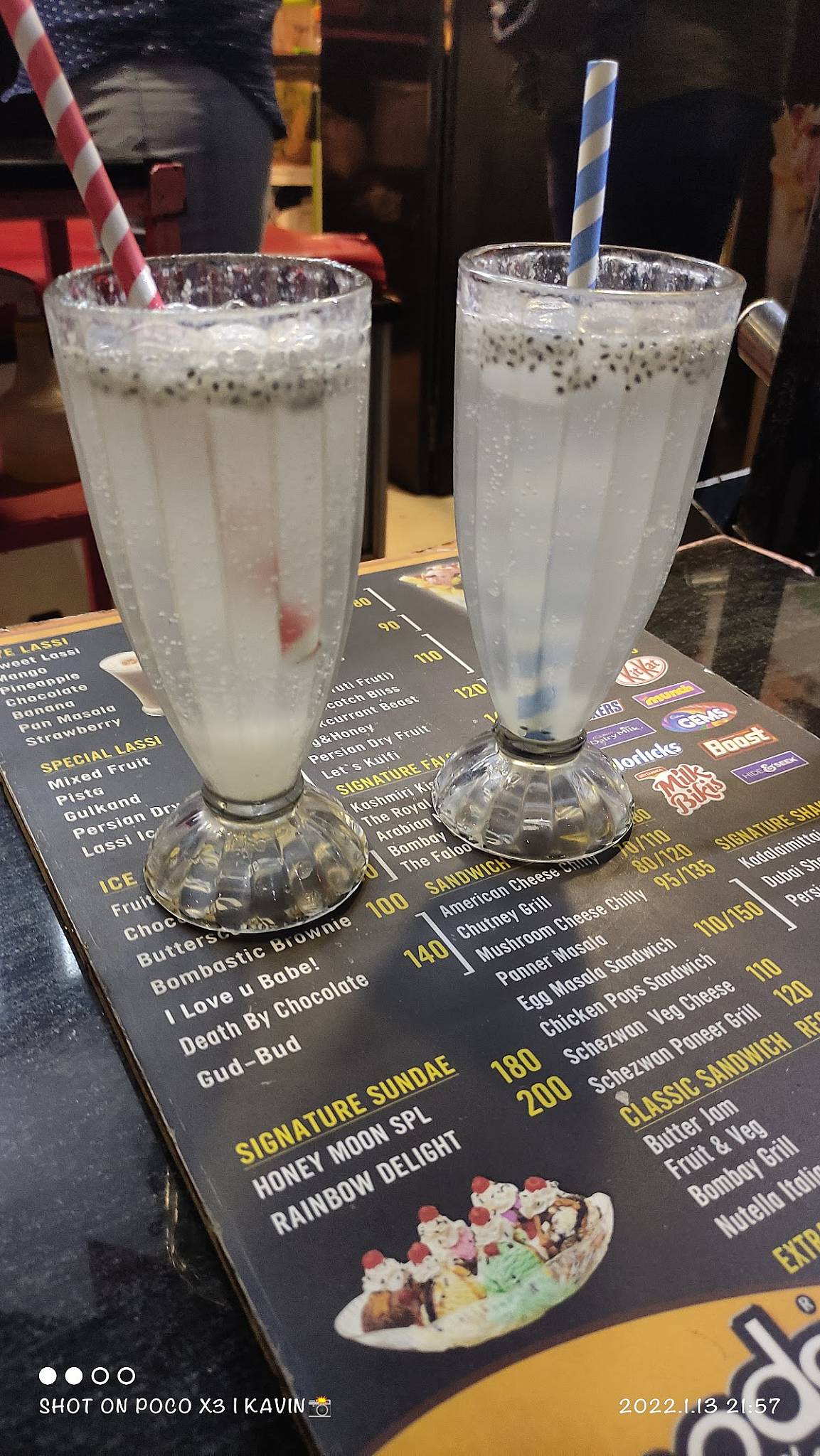 Menu at The Falooda Shop, Karur, Car St