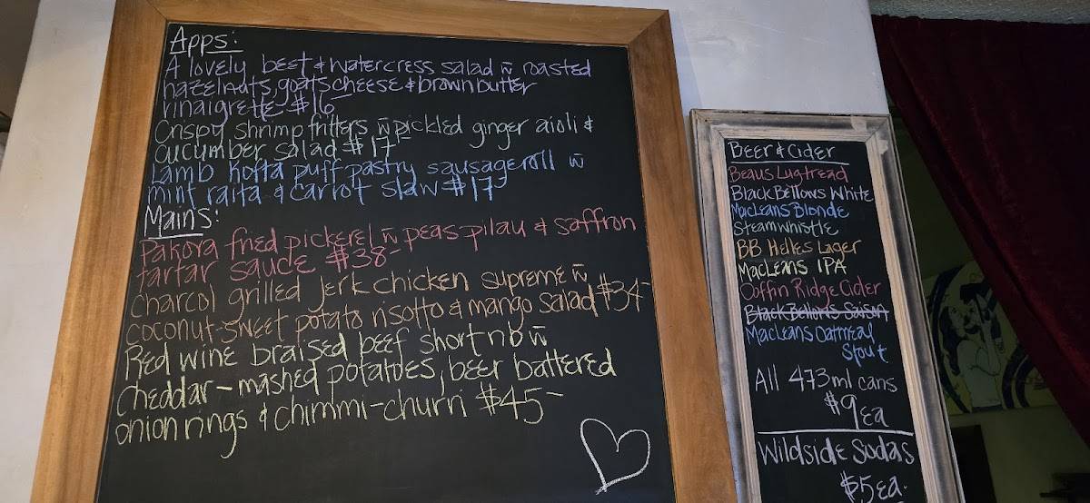 Menu at The Flying Chestnut Kitchen restaurant, Eugenia