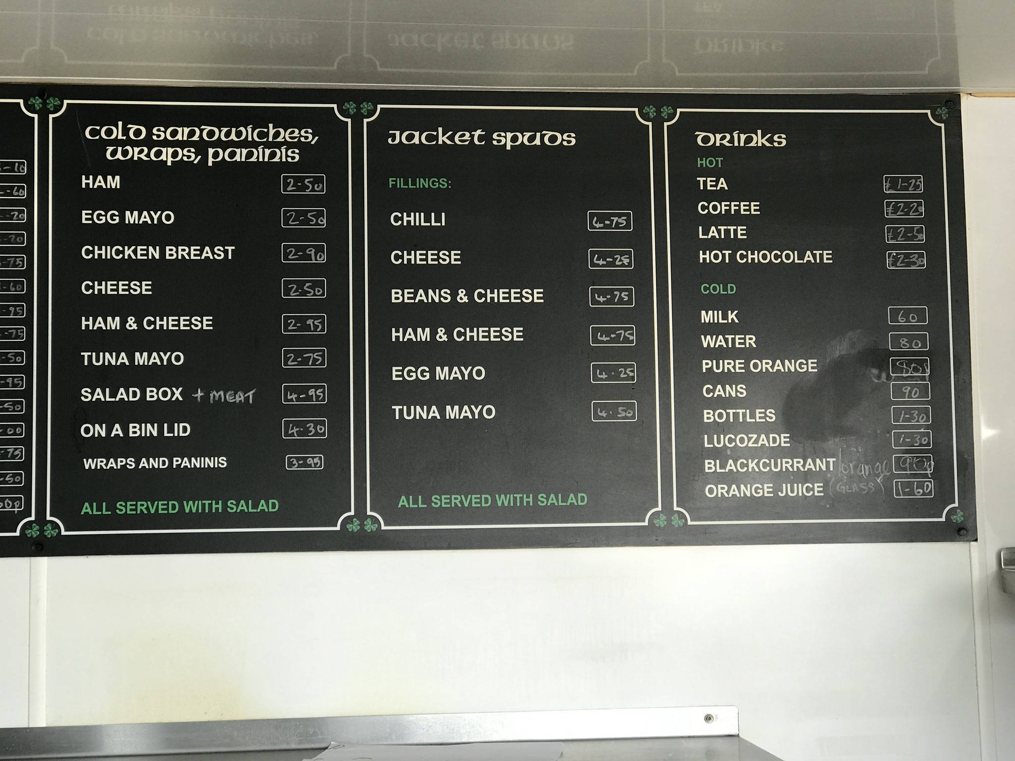 Menu at The Galley restaurant, Birkenhead