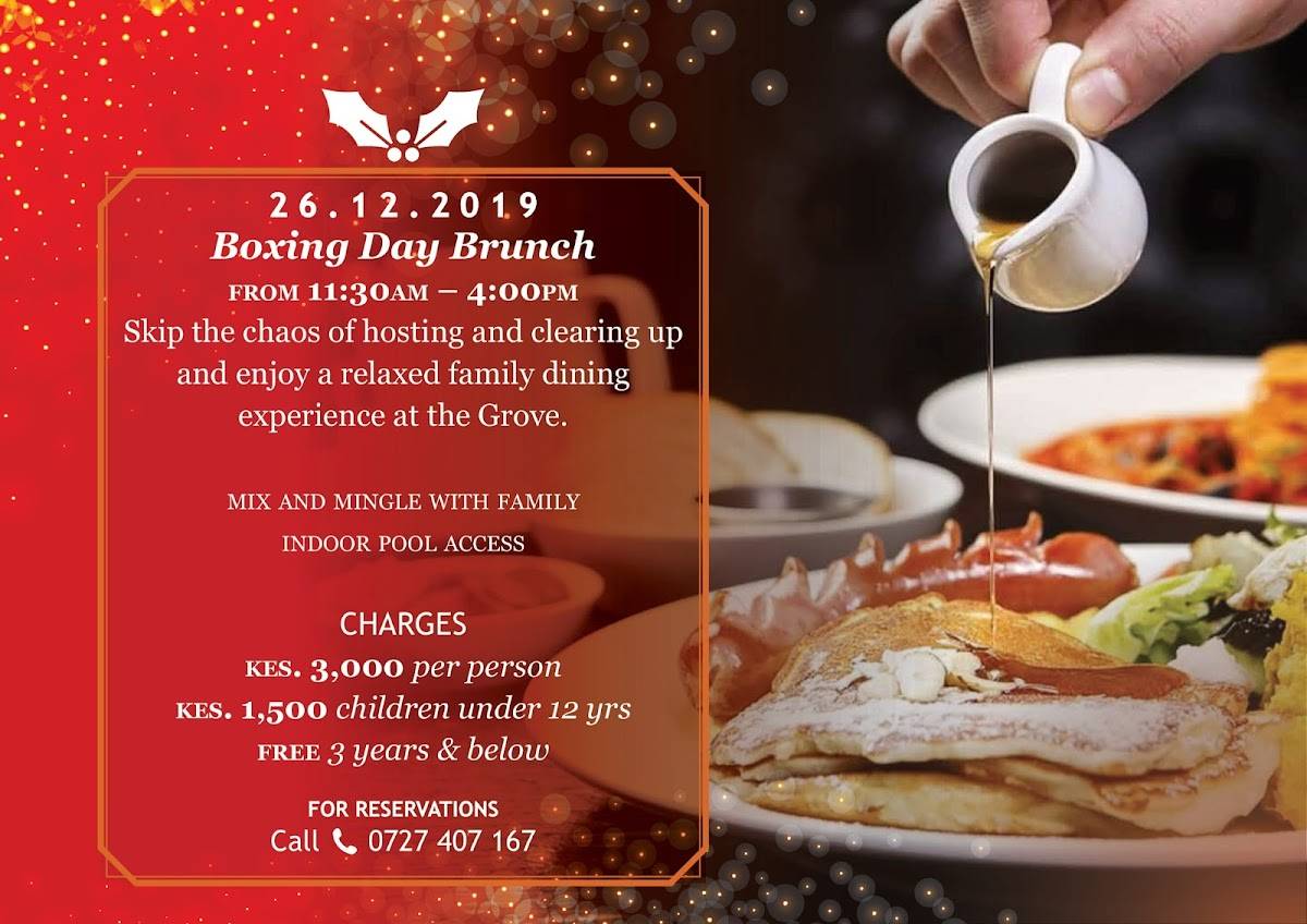 Menu at The Grove Restaurant, Nairobi