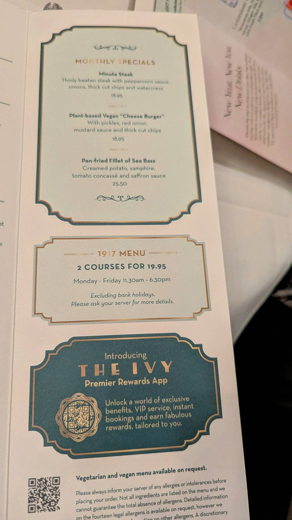 Menu at The Ivy St Albans Brasserie restaurant, St Albans