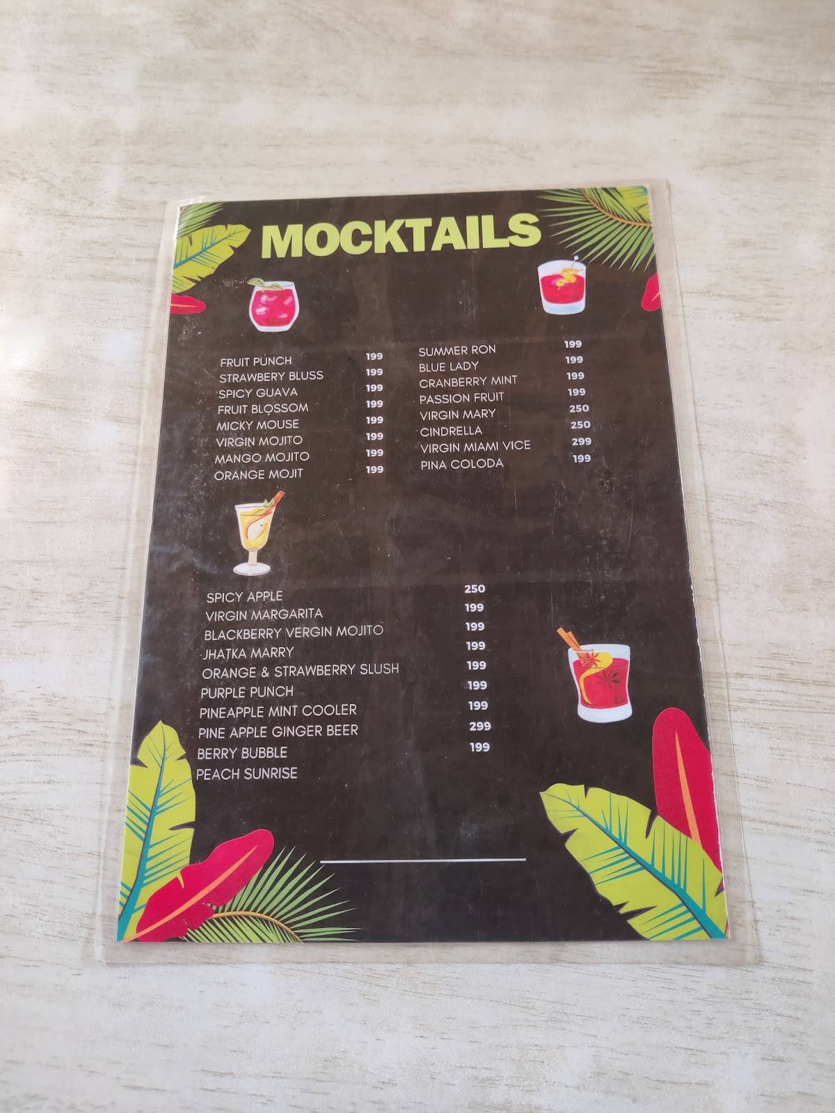 Menu at The Next Chapter, Bengaluru, Towards