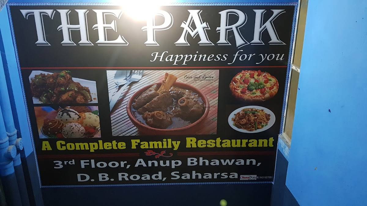 Menu at The Park restaurant, Saharsa