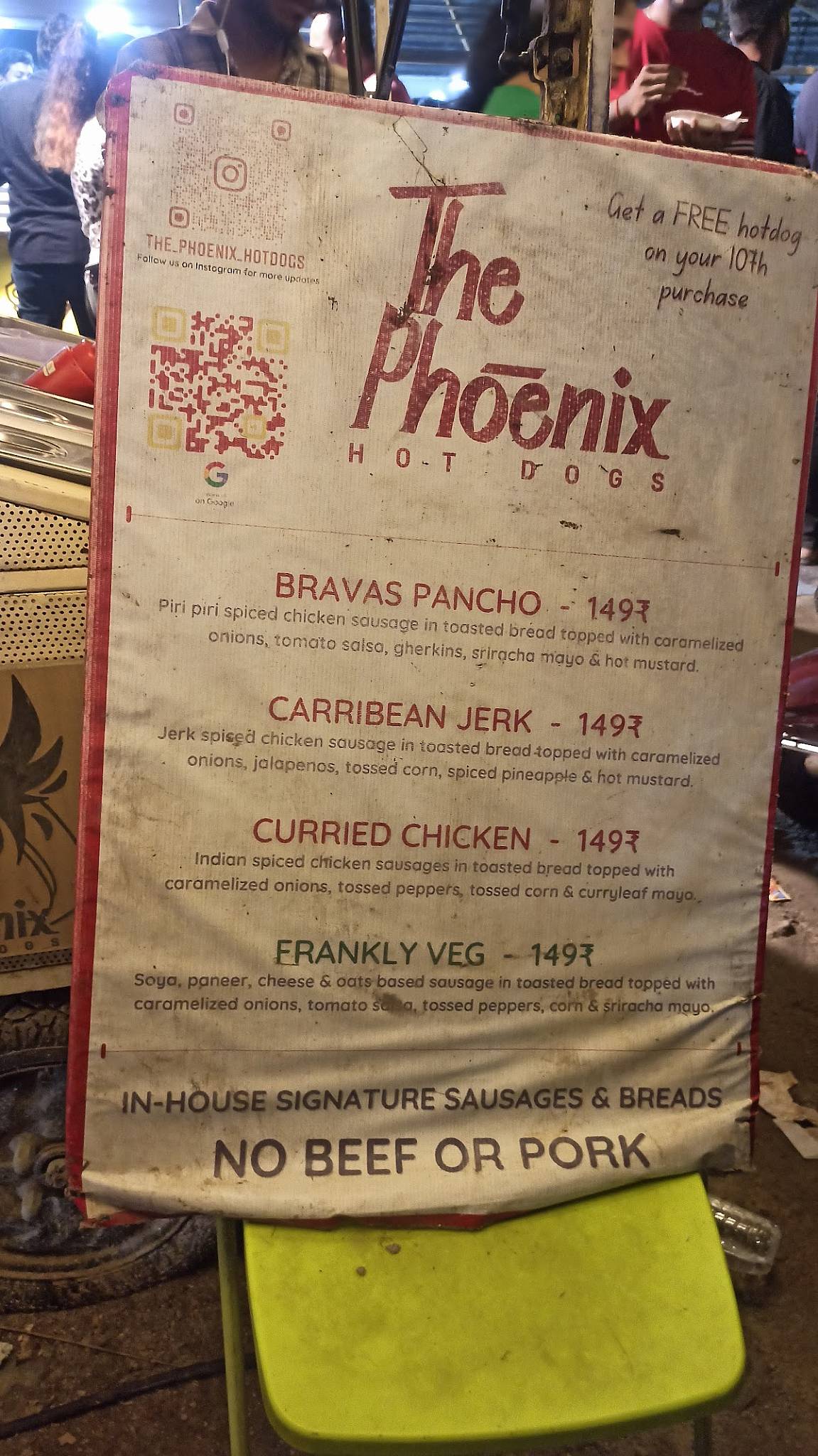 Menu at The Phoenix Hot Dogs, Hyderabad