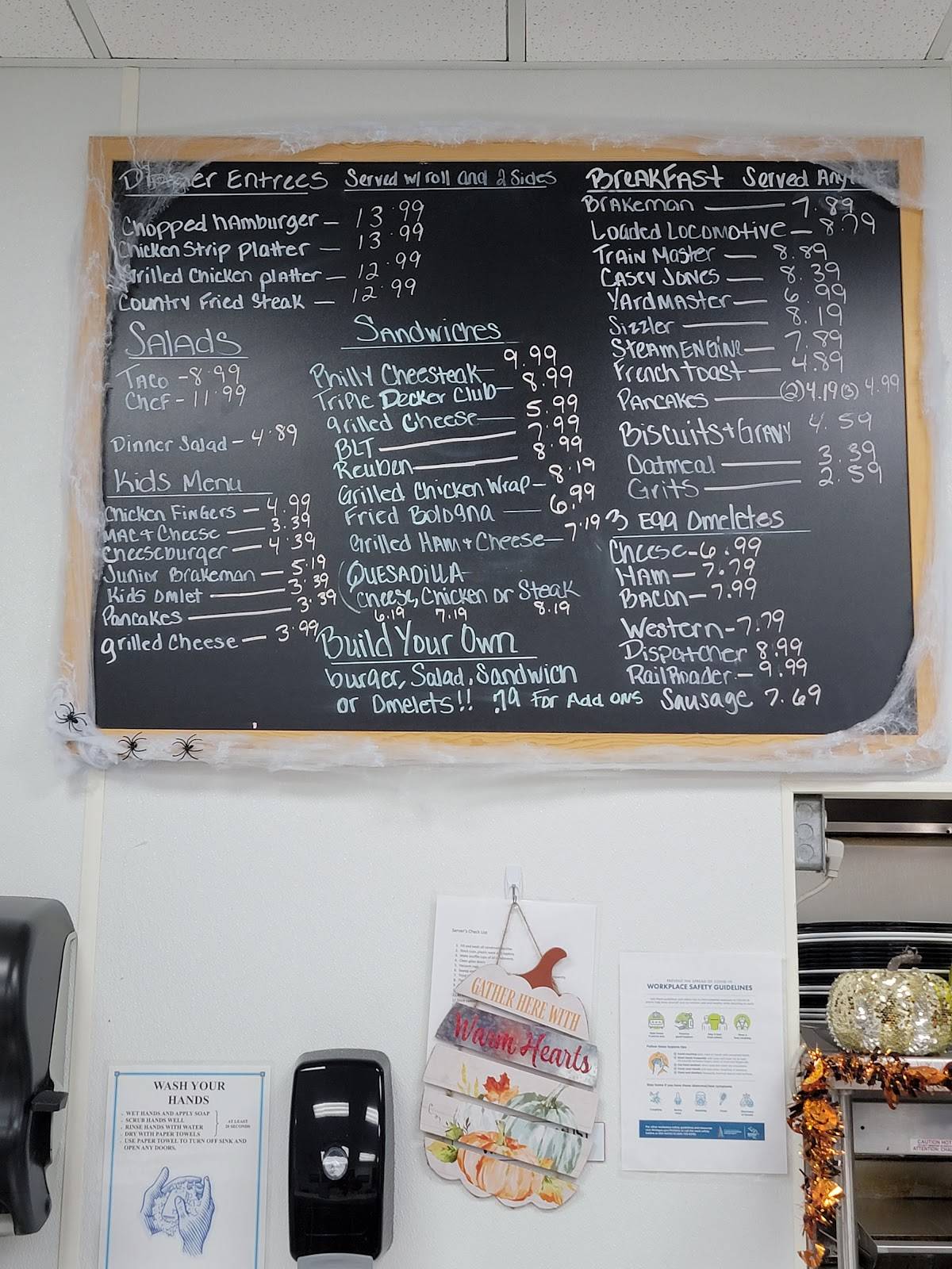 Menu at Track's End Restaurant, Chattanooga