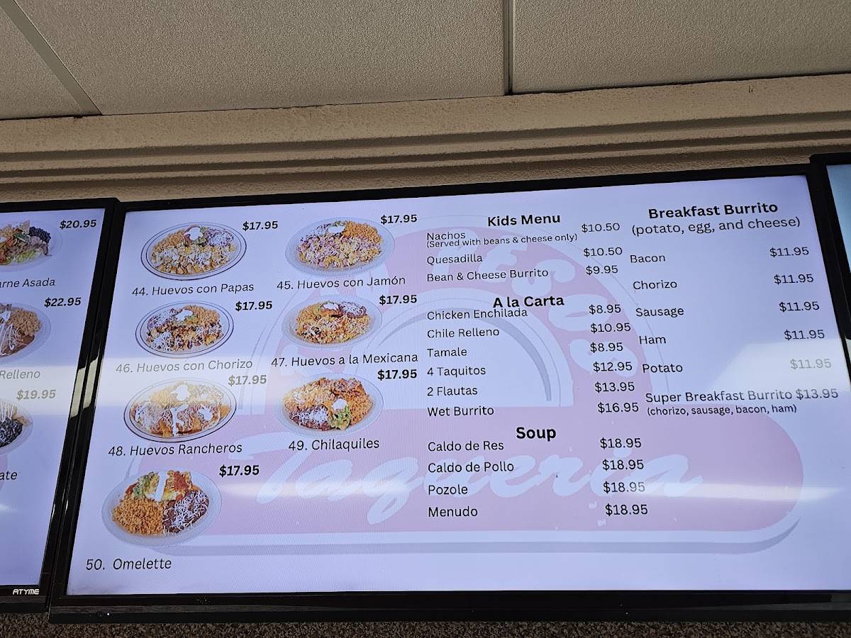 Menu at Two Pesos Taqueria restaurant, Los Gatos