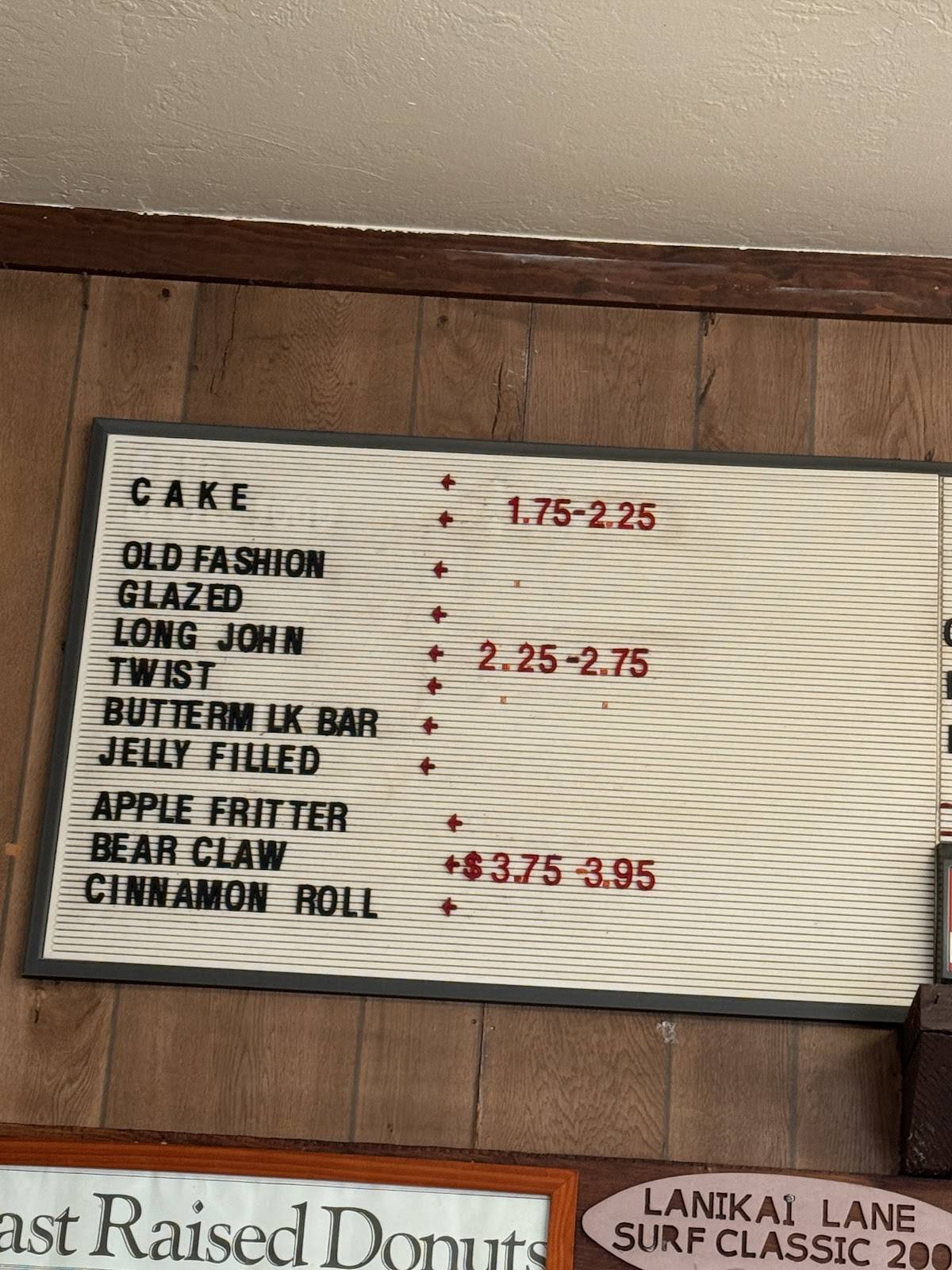 Menu at VG Donut & Bakery, Encinitas