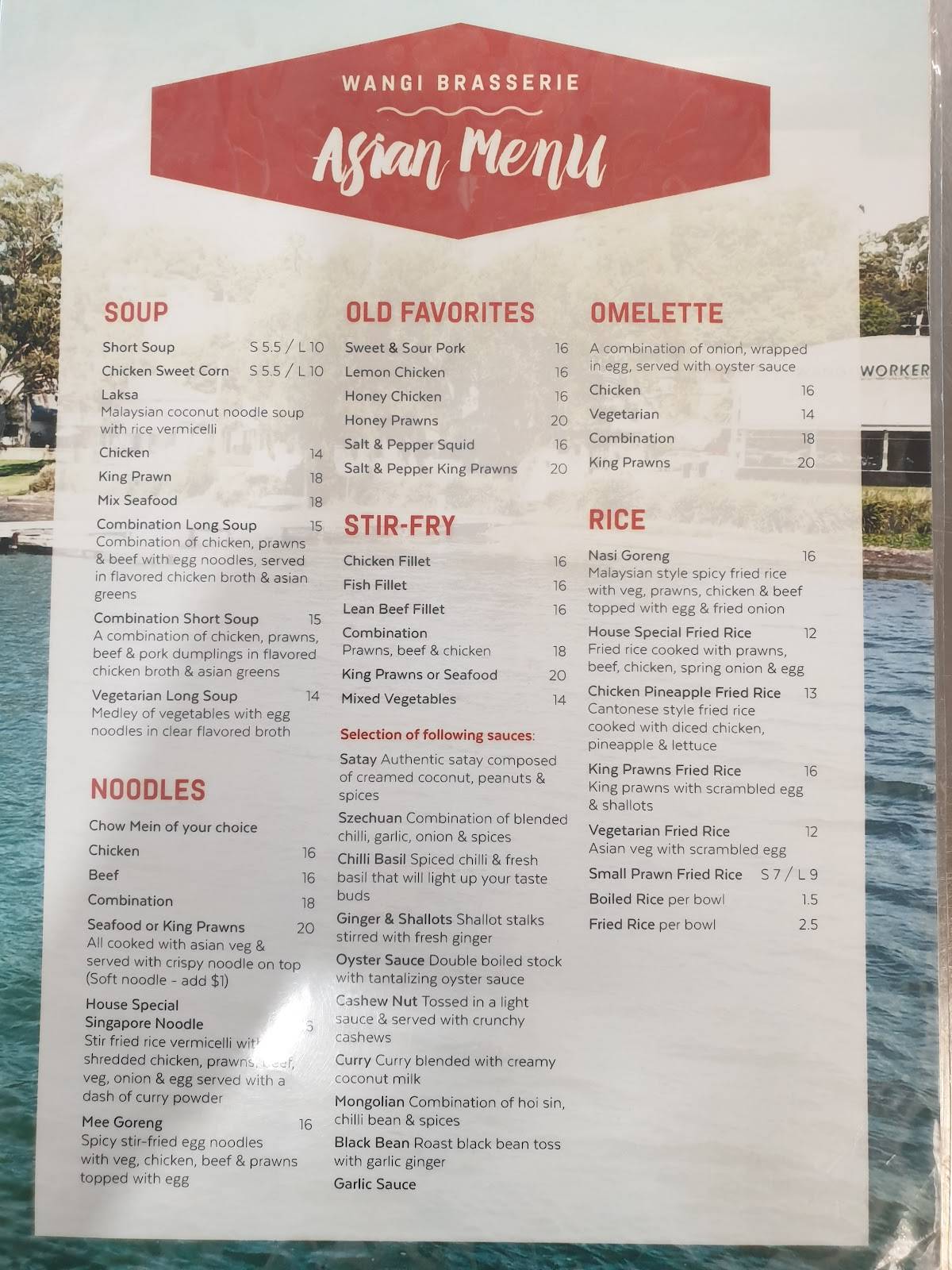 Menu at Wangi Workers Club Bistro, Wangi Wangi