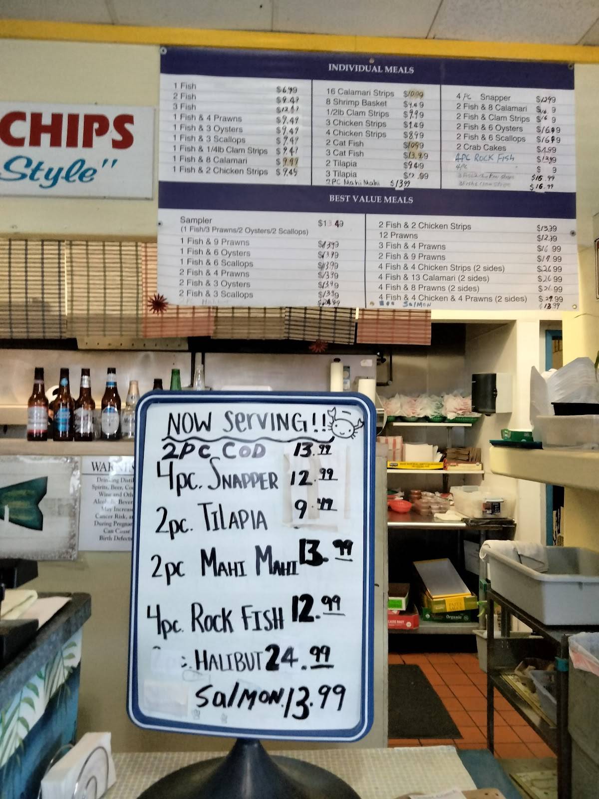 Menu at West Coast Fish N' Chips restaurant, Fresno, N Fresno St