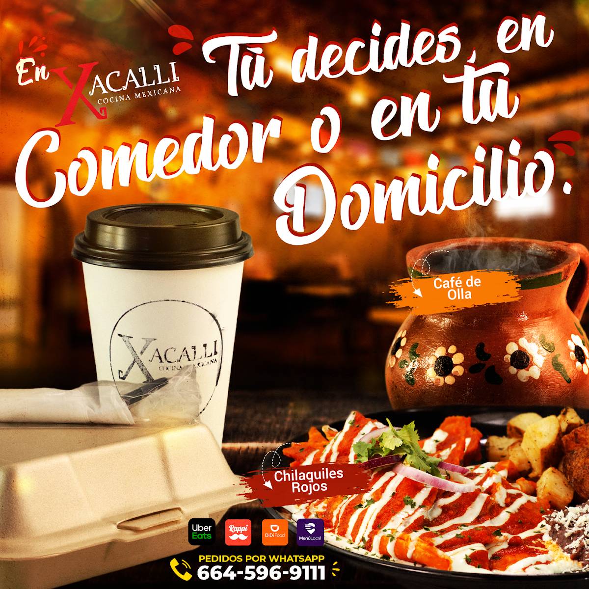 Menu at Xacalli Cocina Mexicana restaurant, Tijuana