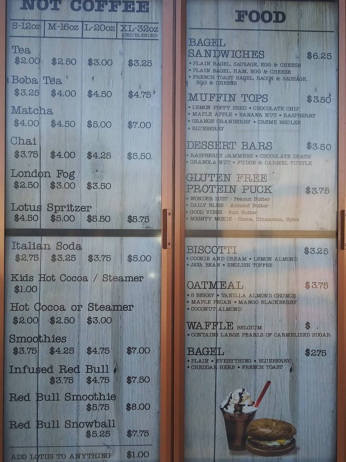 Menu at fuel. coffee stand restaurant, Delta