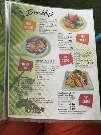 Menu at Restaurante Nativo, Playa del Carmen, Lt 2