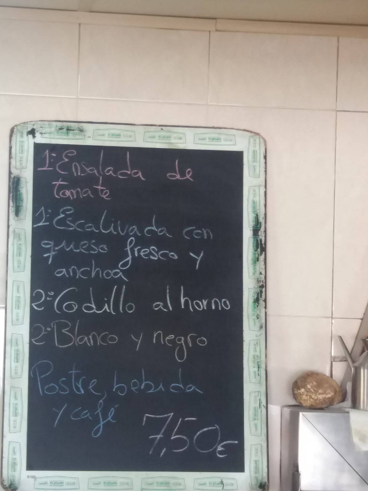 Carta de Restaurant Pio XII, Almazora
