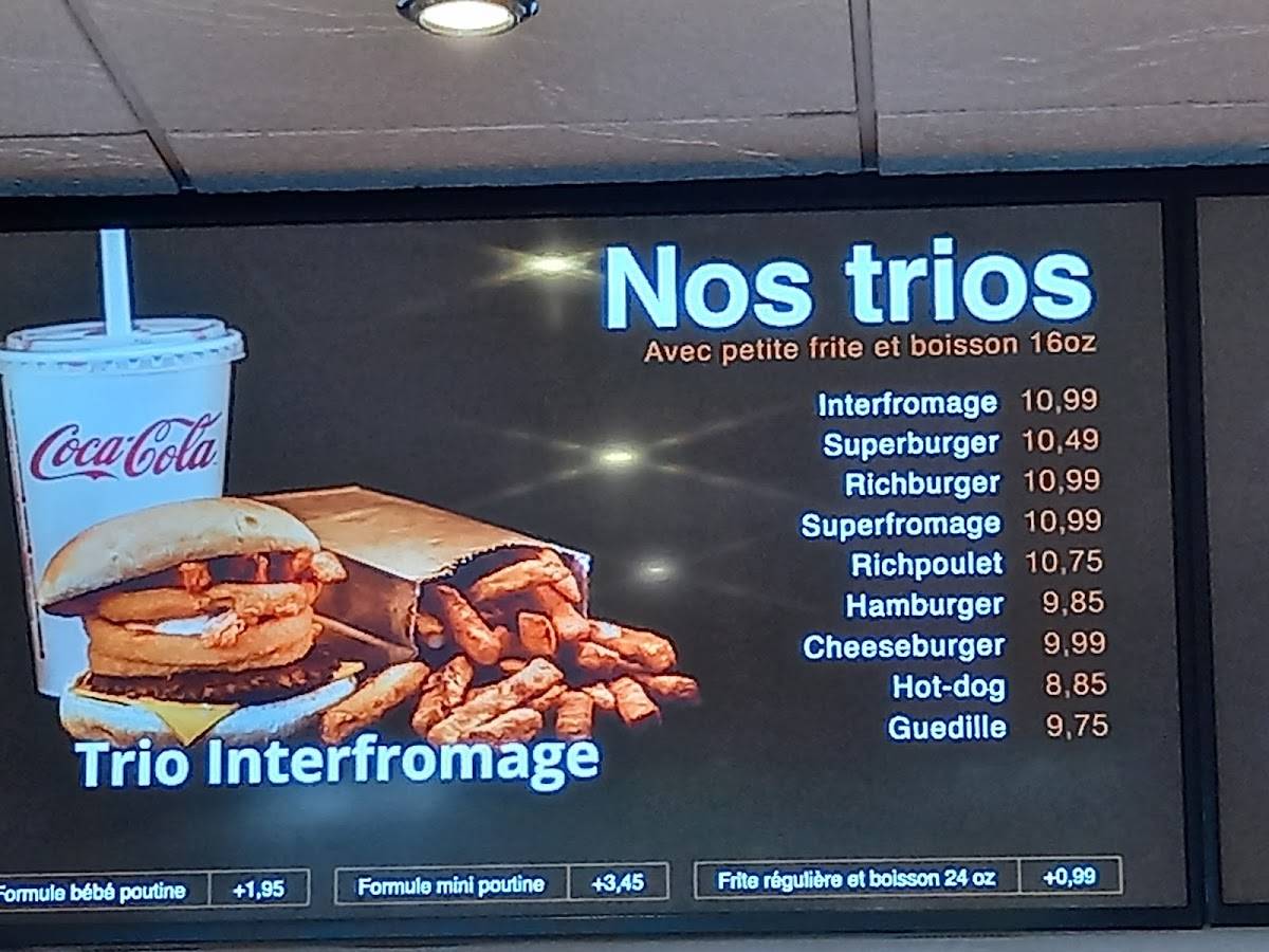 Menu au Resto Richard restaurant, L'Ancienne-Lorette, Rue Notre Dame