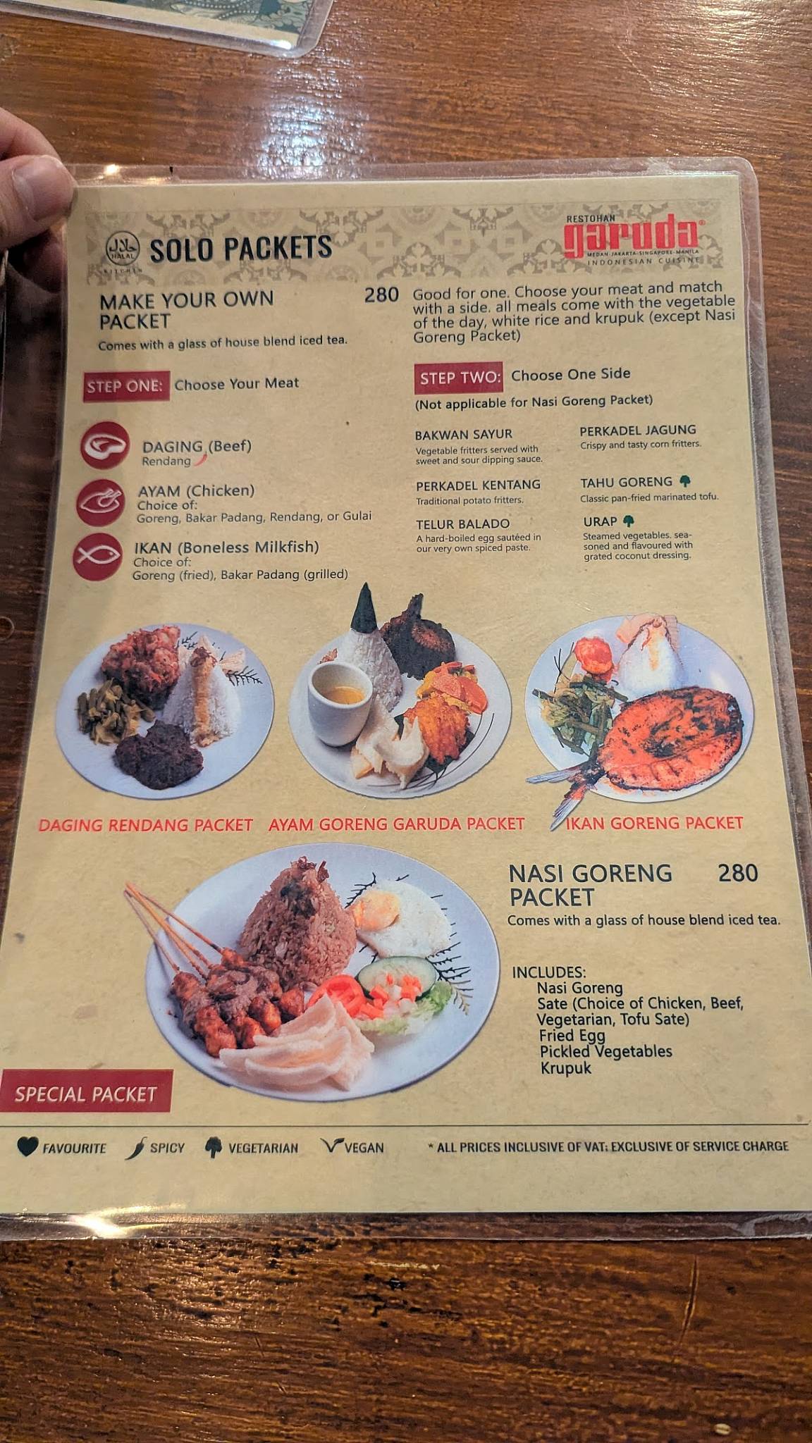 Menu at Restoran Garuda restaurant, Makati, Ground Floor