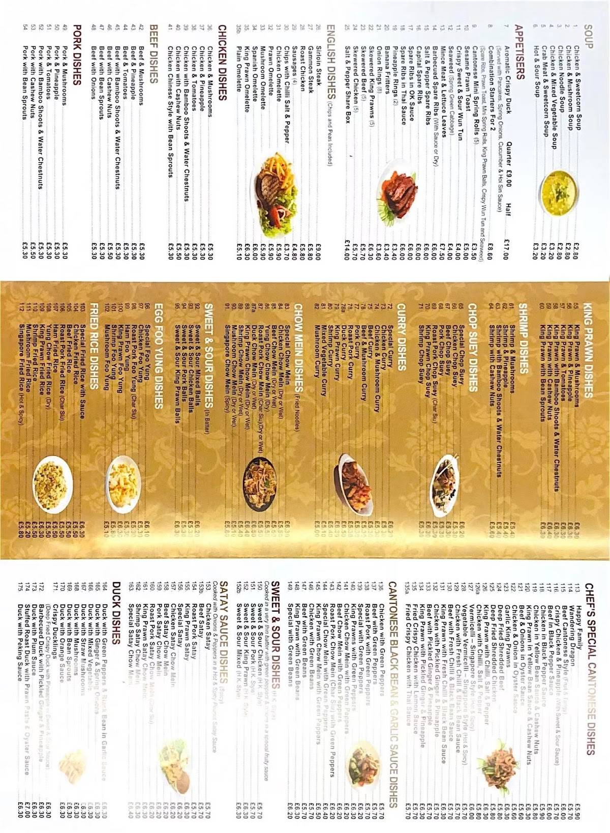 Menu at China Kitchen fast food, Retford