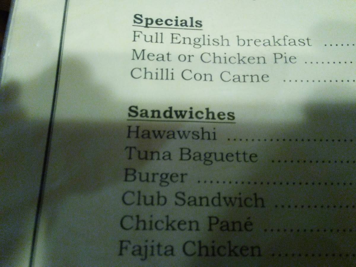 Menu at Retro Pub HRG, Hurghada